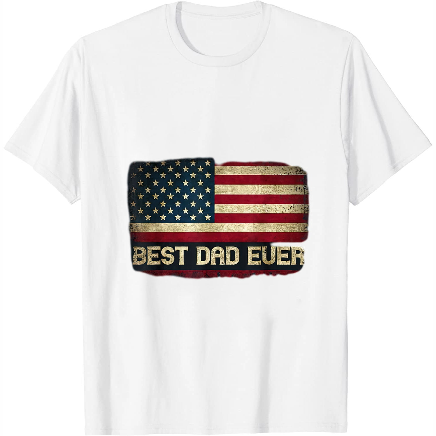 Best Dad Ever Husband Fathers Day American Flag for Dad Womens T-Shirt ...