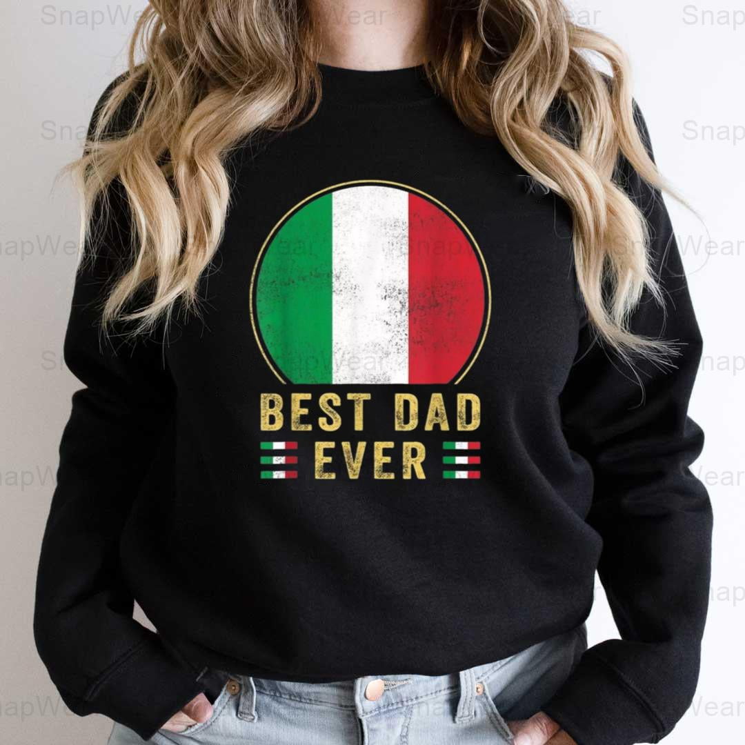 Best Dad Ever Italian Father Country Italy Flag Papa Fathers Day Gift T ...