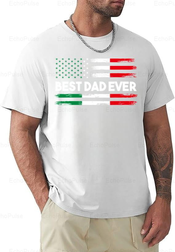 Best Dad Ever Italy Flag Funny Italian Father's Day Family Unisex T ...