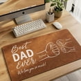 Best Dad Ever Leather Desk Mat, Personalized Photo Sketch Office Mouse ...