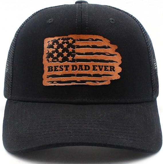 Best Dad Ever Leather Patch Baseball Cap Gifts from Daughter Son ...