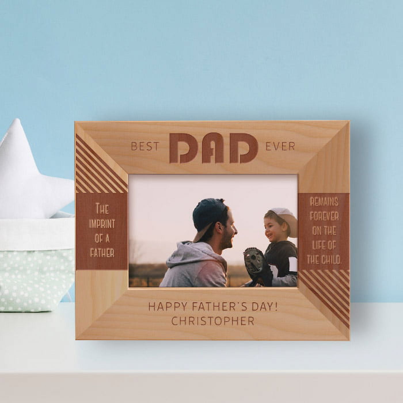 Best Dad Ever Personalized Wooden Frame-5" x 3 1/2" Brown Horizontal ...