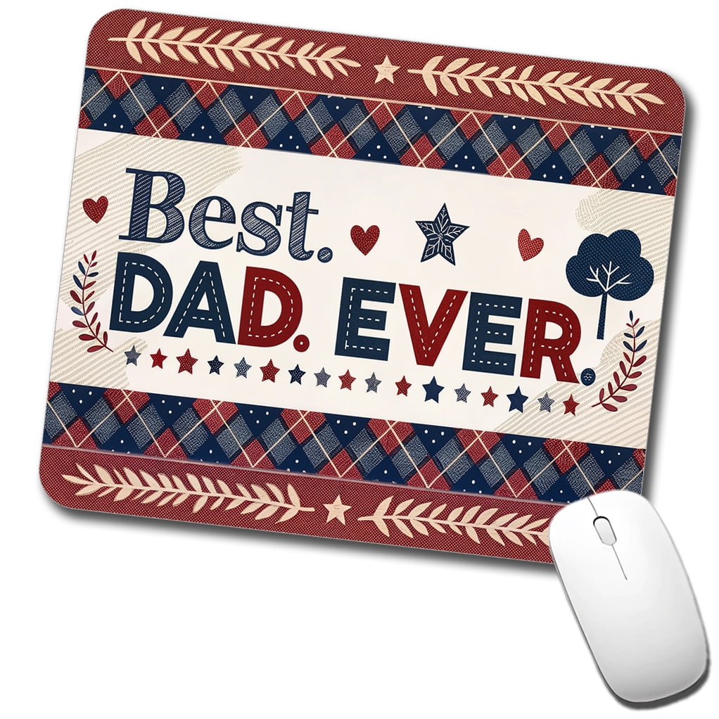 Best Dad Ever Plaid Father's Day Mouse Pad Low Profile Gaming Mat ...