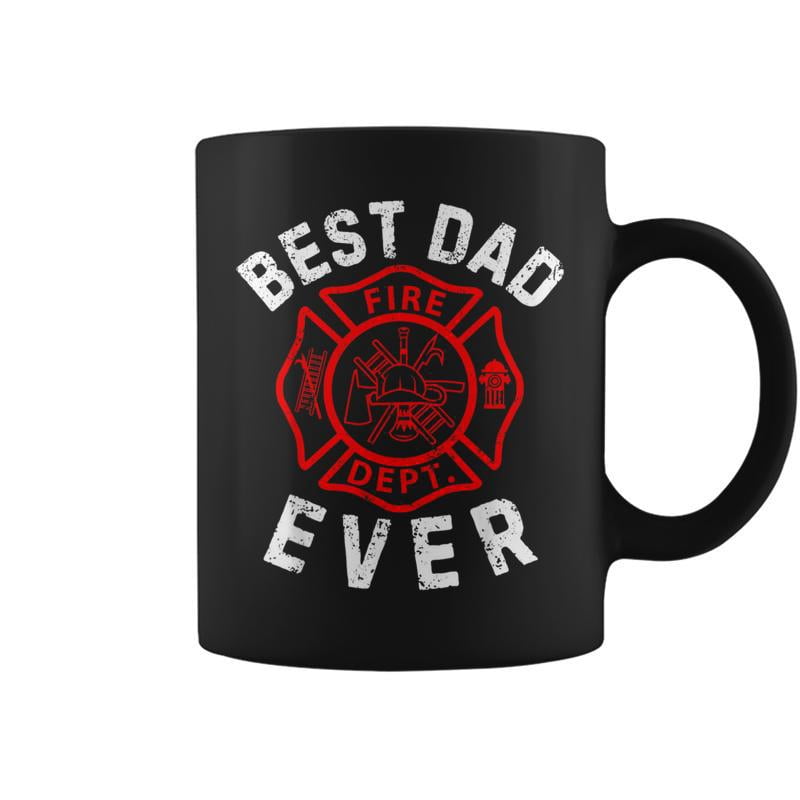 Best Dad Ever Symbol Firefighter Fireman Parent Fathers Day Coffee Mugs ...