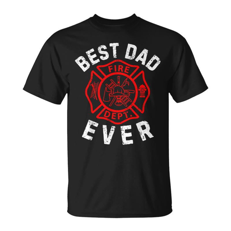 Best Dad Ever Symbol Firefighter Fireman Parent Fathers Day TShirt ...