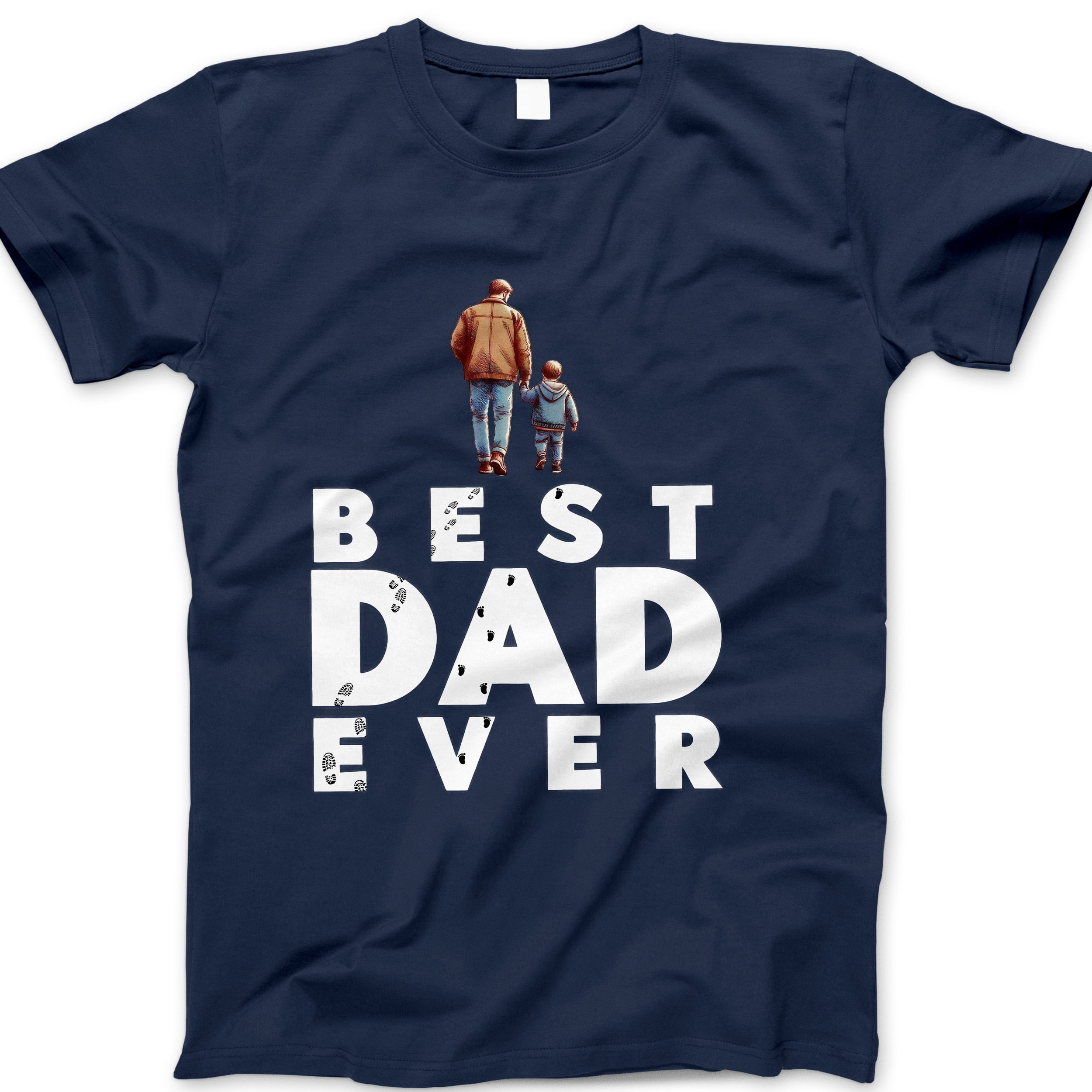 Best Dad Ever T-Shirt – Father and Child Walking Graphic Tee with ...