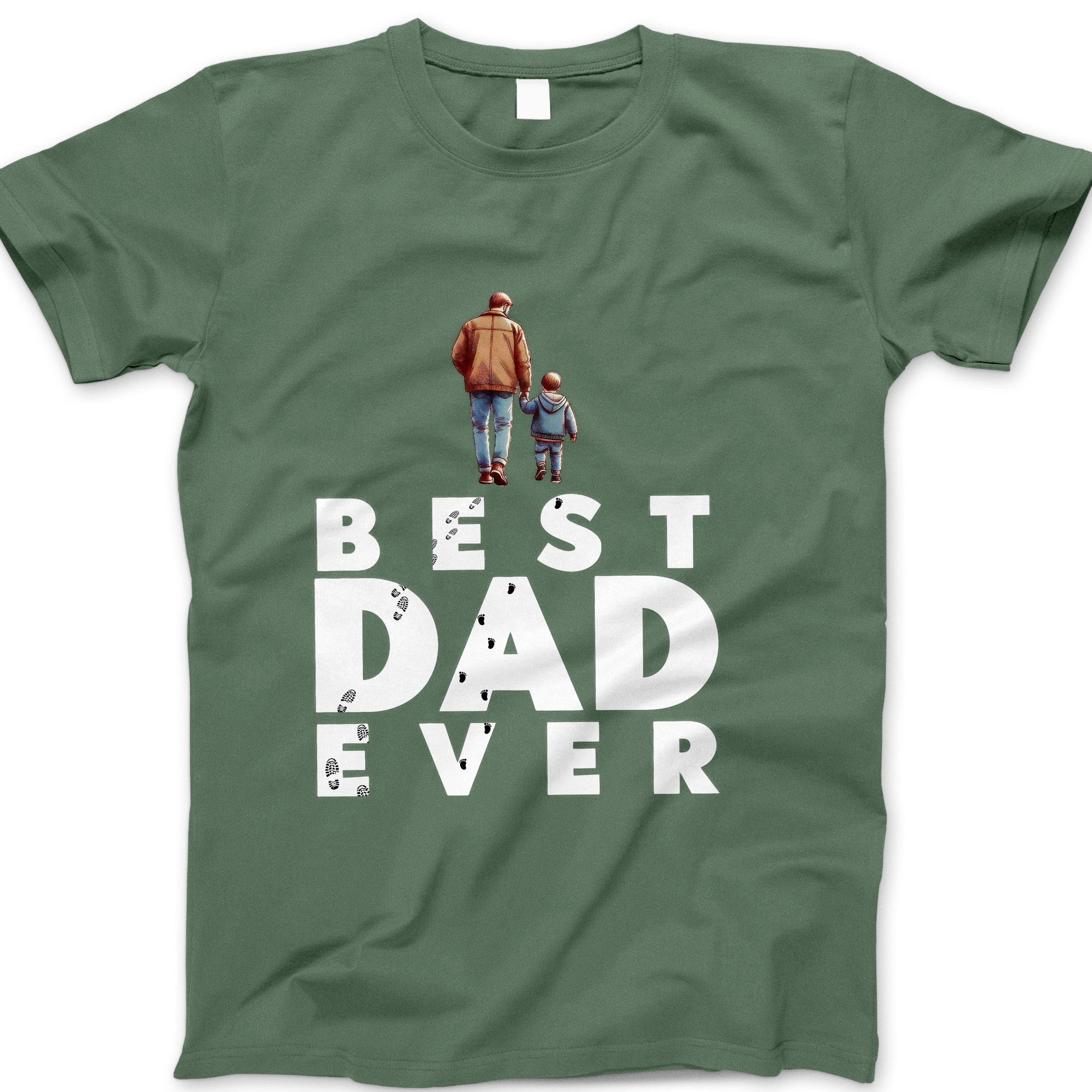 Best Dad Ever T-Shirt – Father and Child Walking Graphic Tee with ...