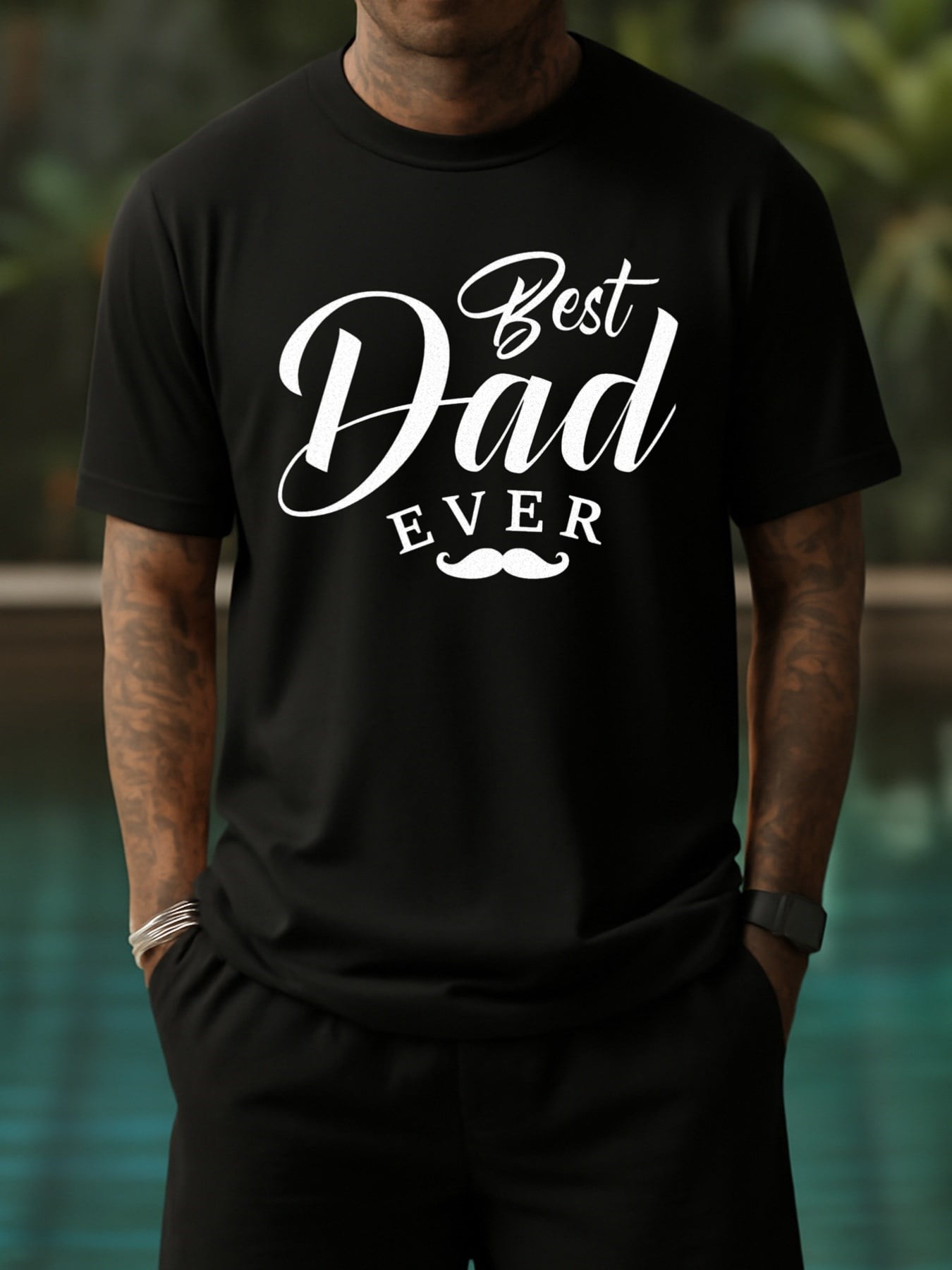 Best Dad Ever T-Shirt for Men - 180g 100% Cotton Casual Round Neck ...