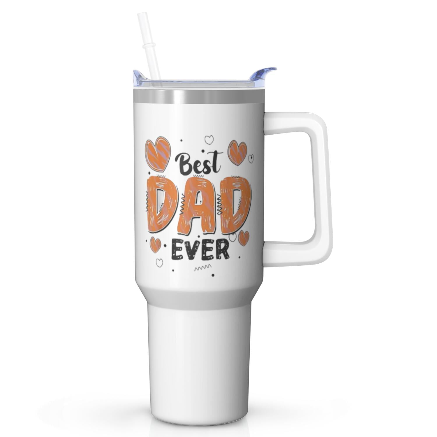 Best Dad Ever Tumbler 40oz Stainless Steel Insulated Cup with Lid ...