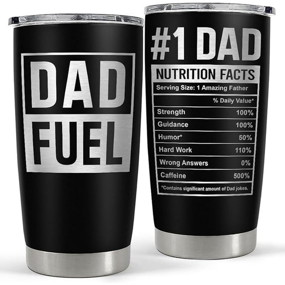 Best Dad Ever Tumbler with Lid - Dad Nutrition Facts 20oz Insulated ...