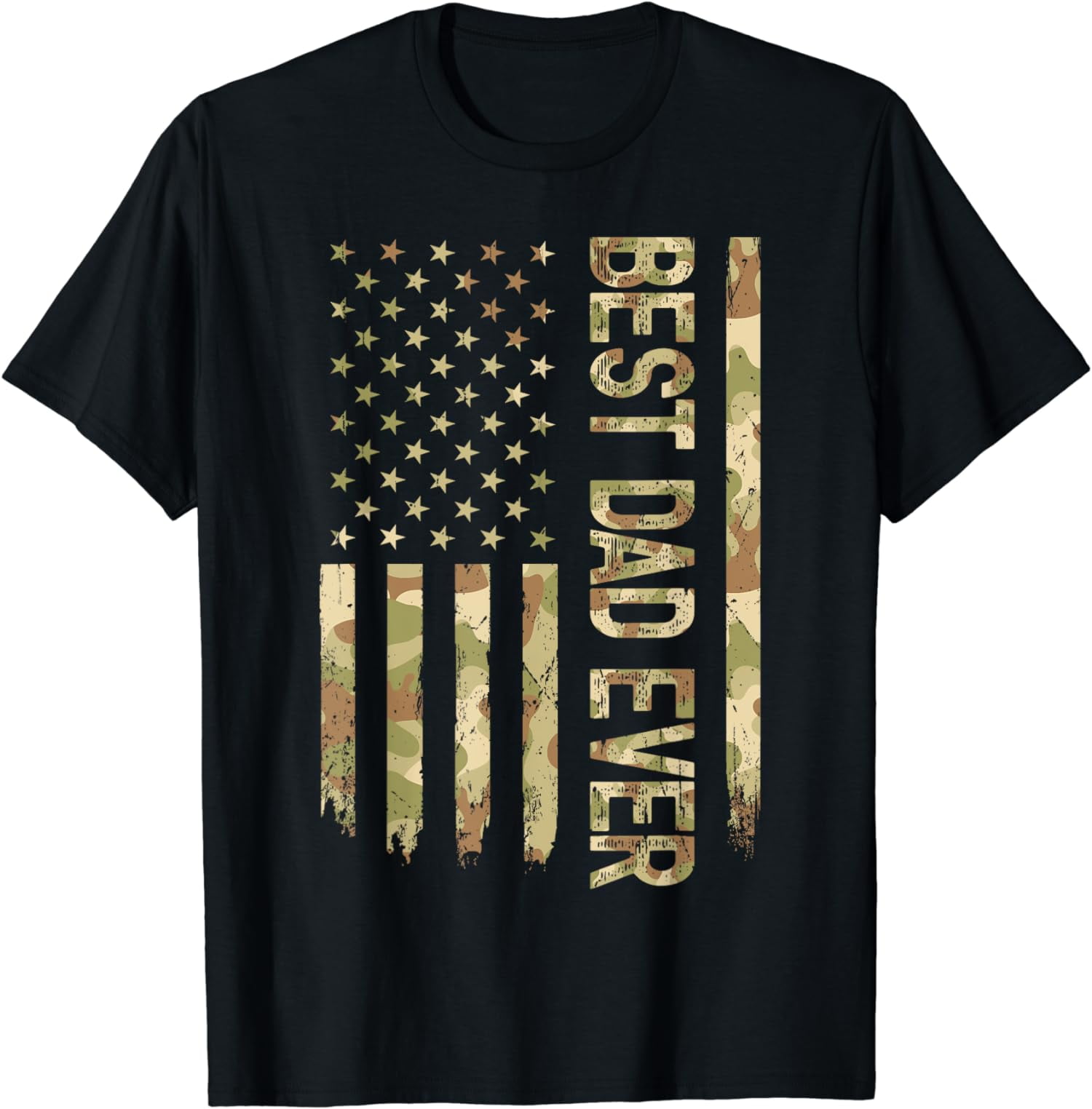Best Dad Ever US American Flag Camo Father's Day T-Shirt - Walmart.com
