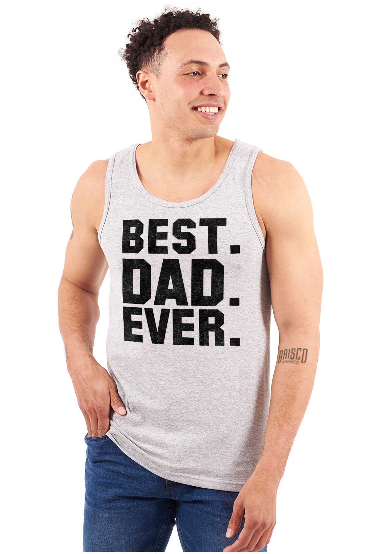 Best Dad Ever Worlds Coolest Father Tank Top Sleeveless Tee Men Brisco ...