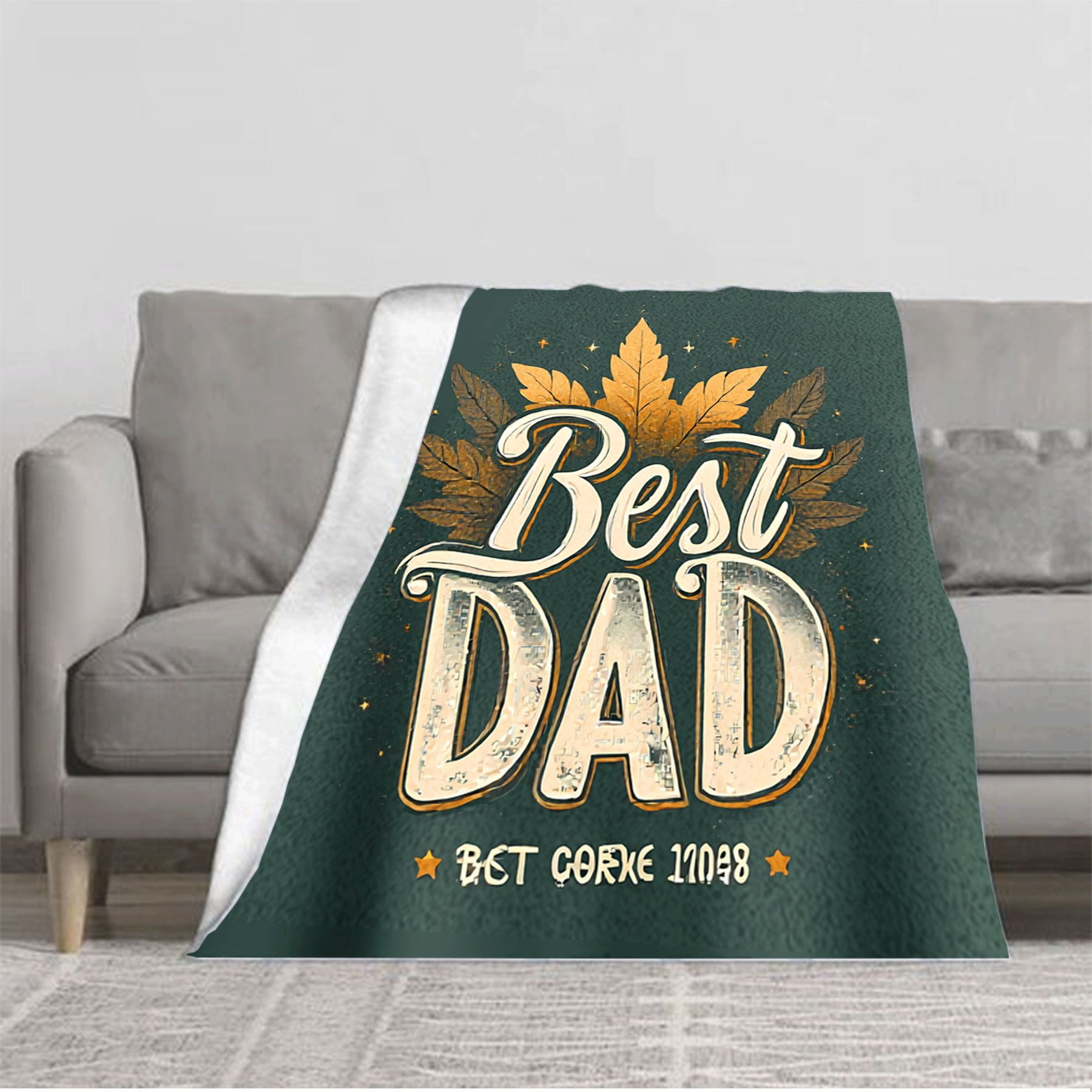Best Dad Flannel Blanket - Soft Cozy Durable Design with Festive Leaves ...
