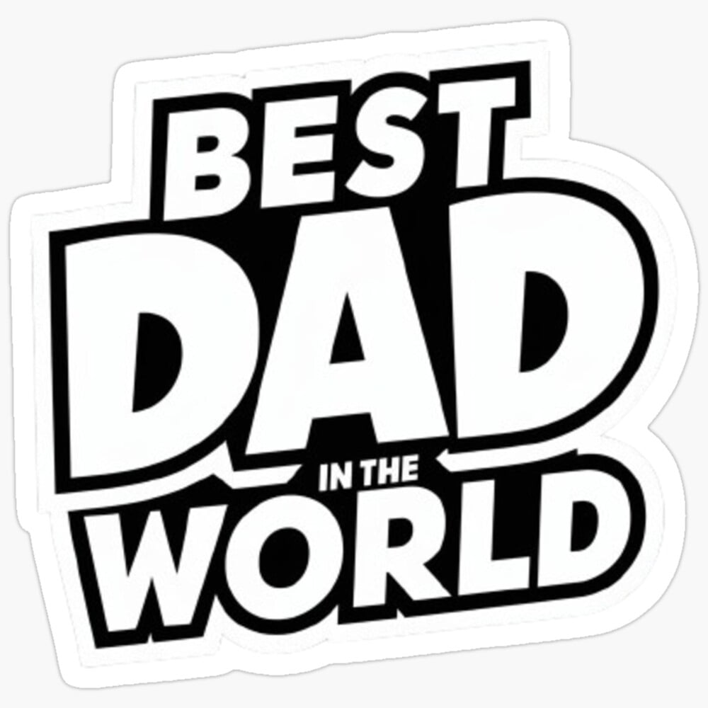 Best Dad In The World Sticker Phone Decal Water Bottle Stickers Car ...