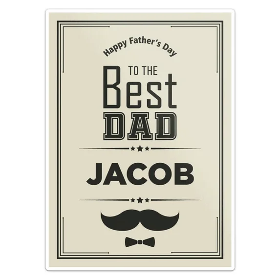Best Dad Jacob Father'S Day Sticker Phone Decal Water Bottle Stickers ...
