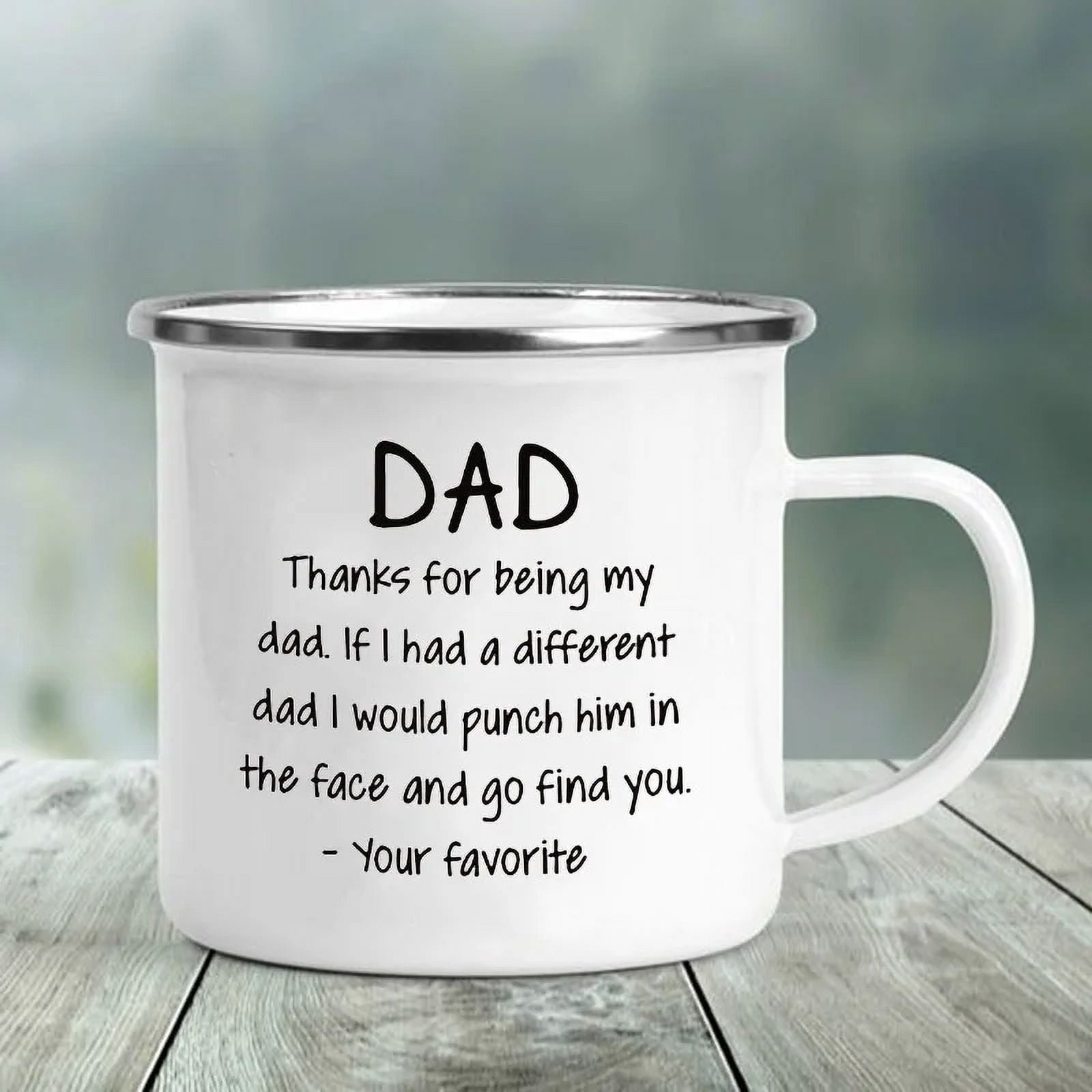 Best Dad Print Funny Enamel Creative Coffee Cups Camping Mugs Handle ...