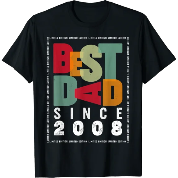Best Dad Since 2008 Retro Vintage T-Shirt - Walmart.com