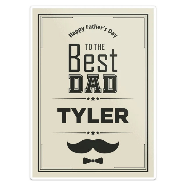 Best Dad Tyler Father'S Day Sticker Phone Decal Water Bottle Stickers ...