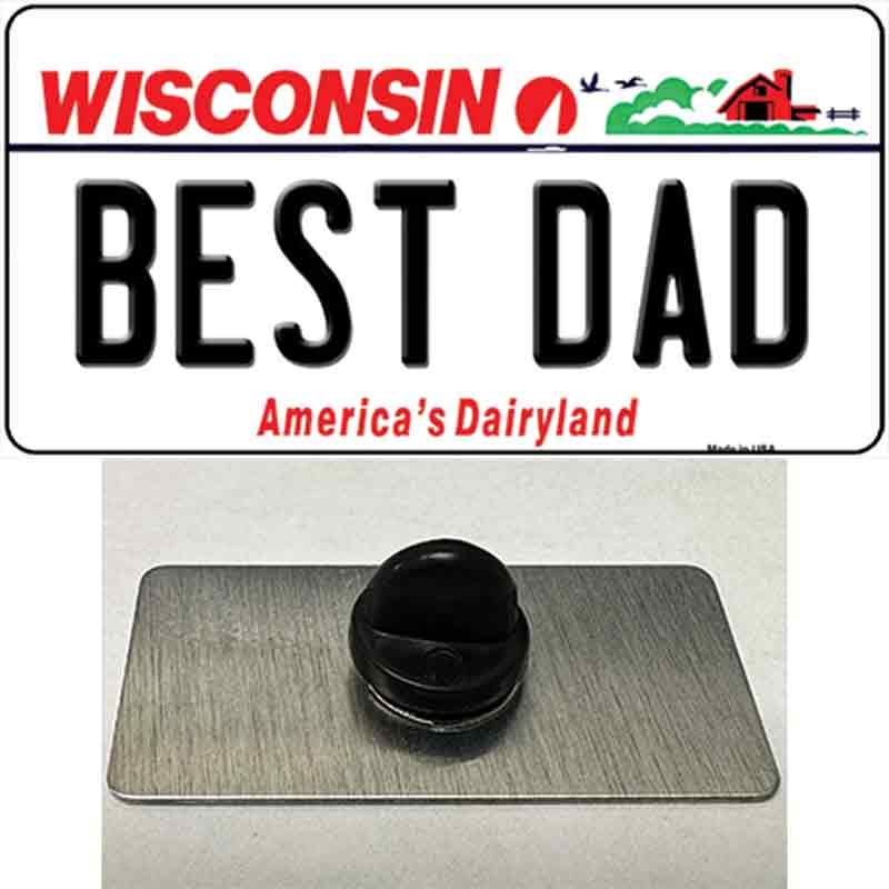 Best Dad Wisconsin Novelty Metal Hat Pin 1.5" x 0.75" Hat Pin (PIN ...