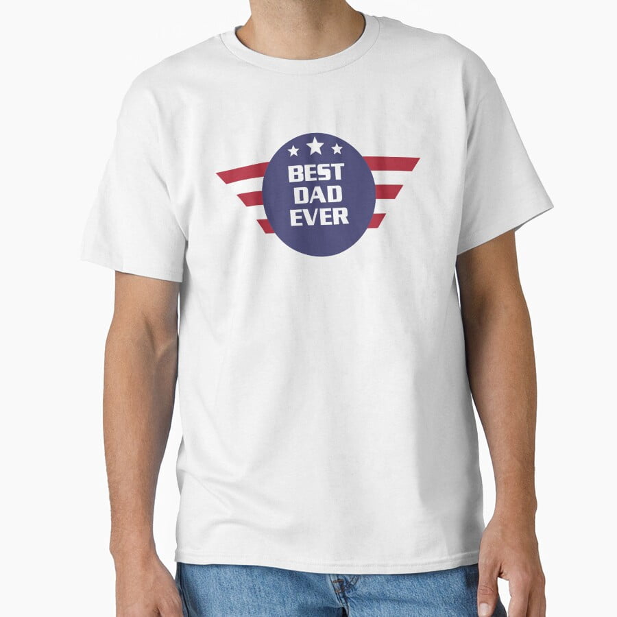 Best Dad With Us American Flag Fatherhood T-Shirt - Walmart.com