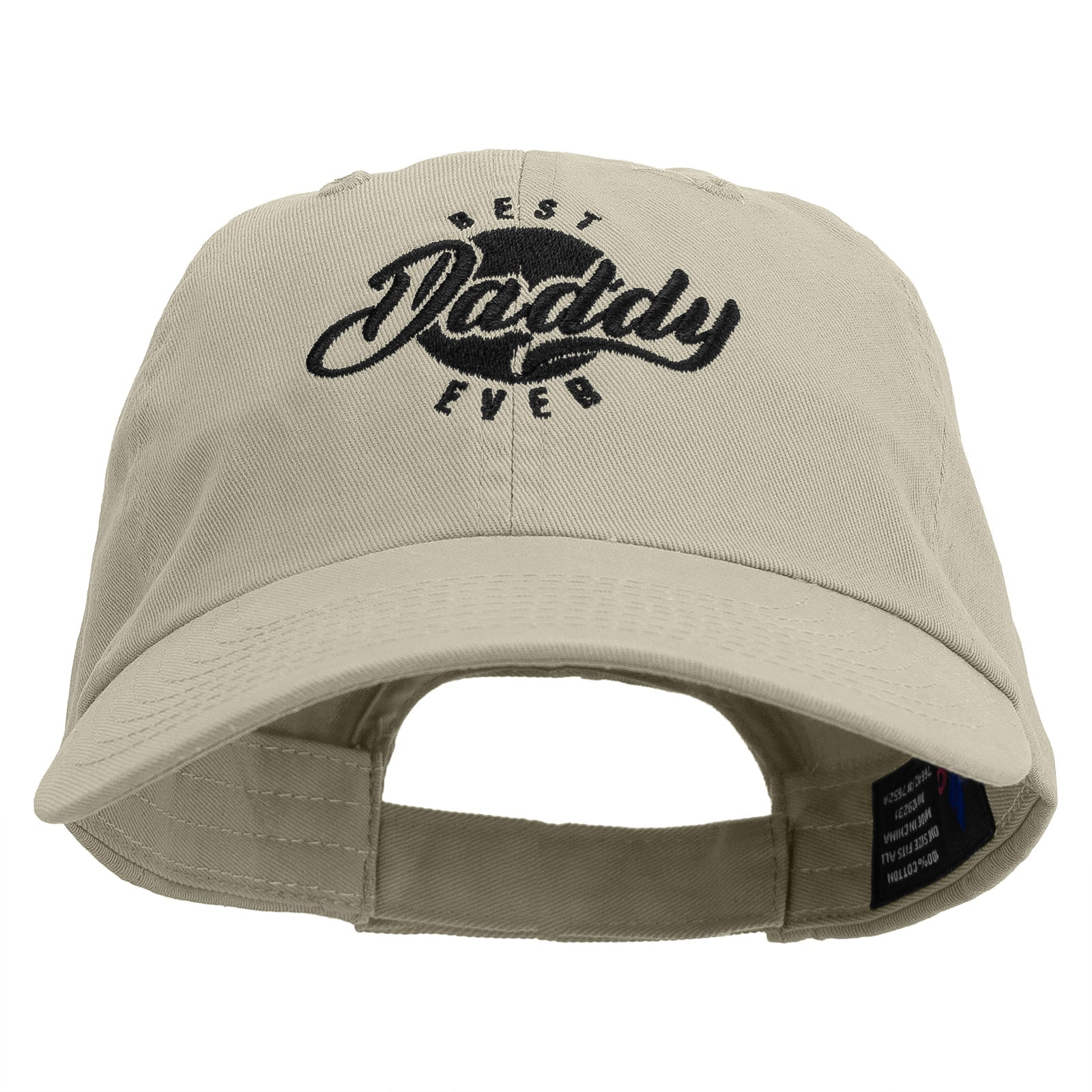 Best Daddy Ever Embroidered Low Profile Dyed Cotton Twill Cap - Putty ...