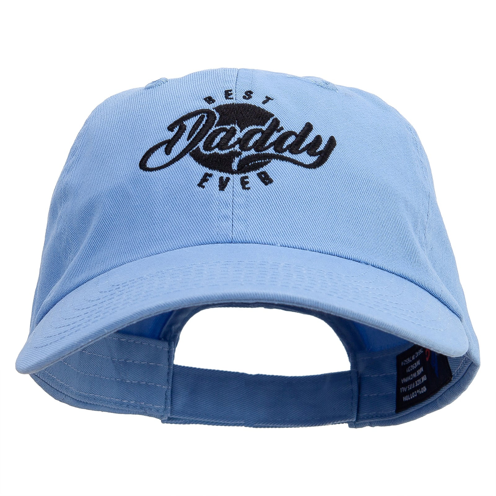 Best Daddy Ever Embroidered Low Profile Dyed Cotton Twill Cap - Sky ...