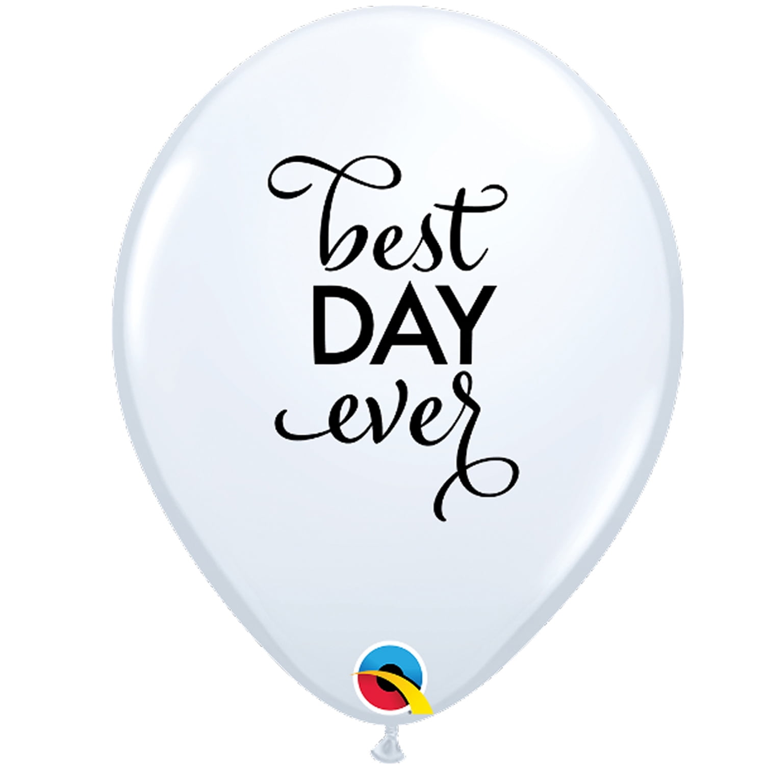 Qualatex Best Day Ever Black on White 11 Inch Latex [88204] - Walmart.com