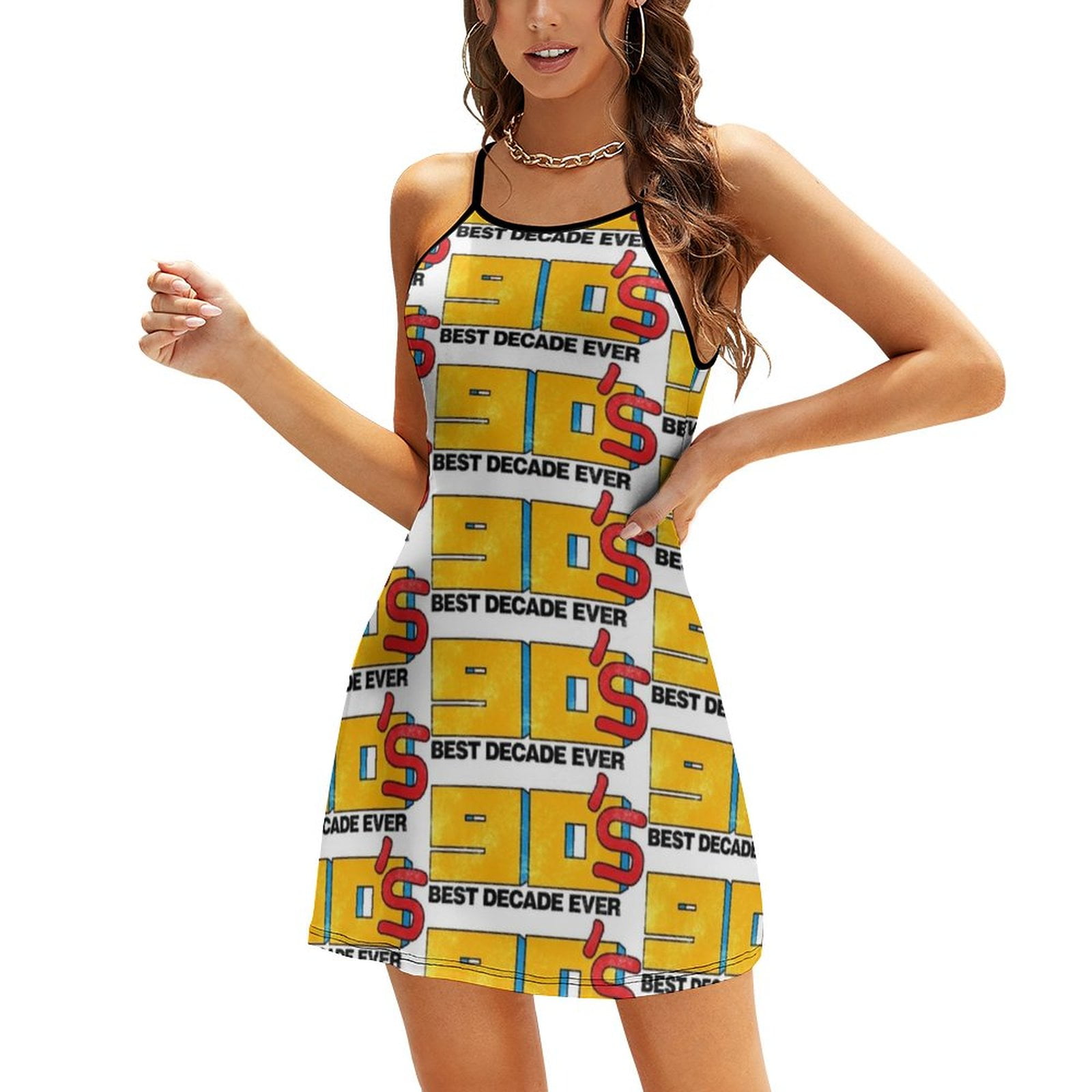 Best Decade Ever Square Neck Dress New Plus Size Elegant Women Waist ...