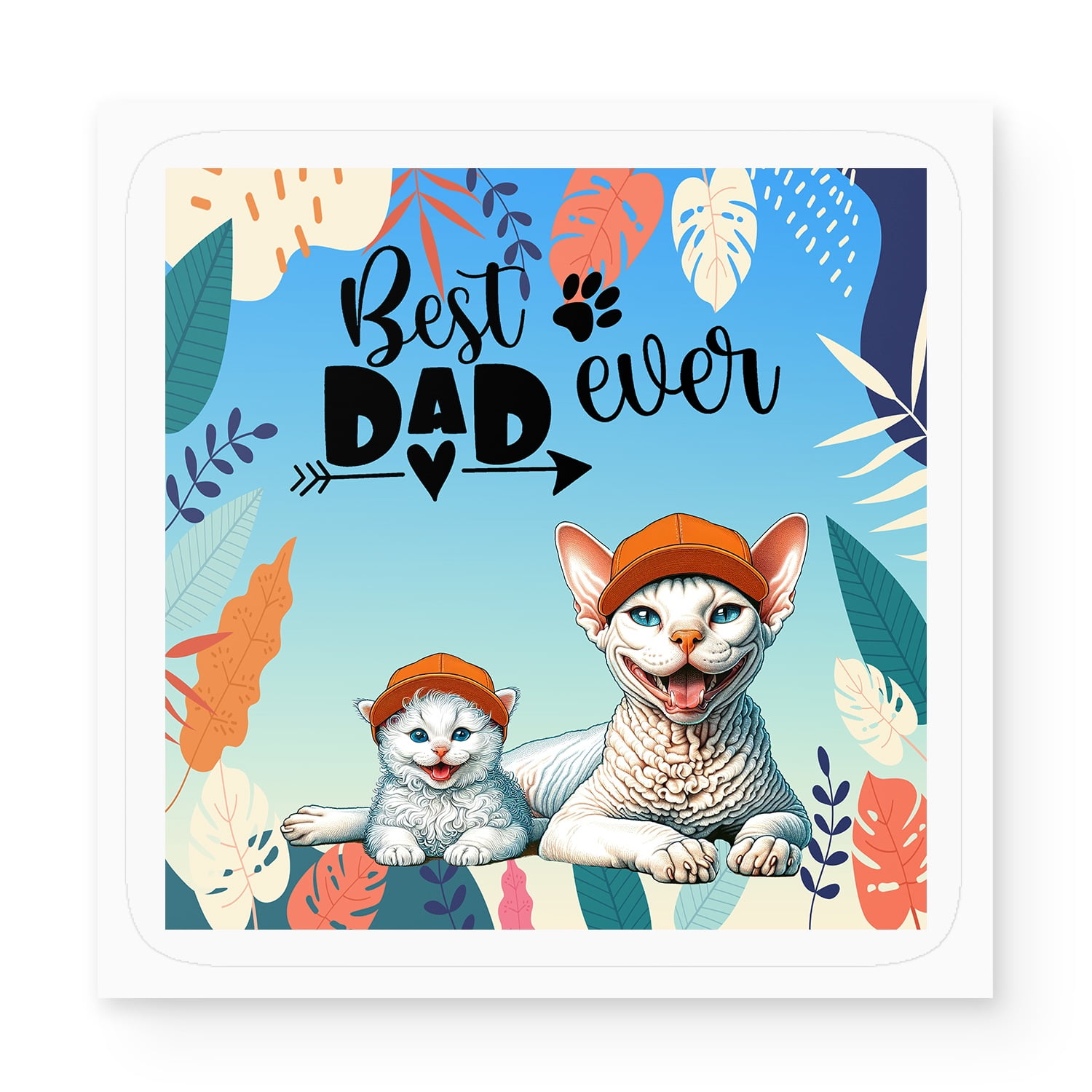 Best Devon Rex Dad Ever Happy Father's Day Vinyl Sticker Cat Lover ...
