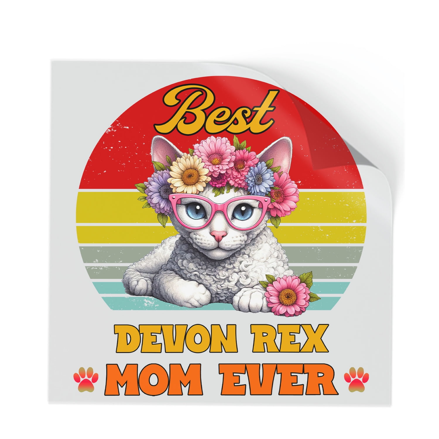 Best Devon Rex Mom Ever Happy Mother's Day Cutout Transfer Sticker Cat Lover Kitten Owner Gifts ...