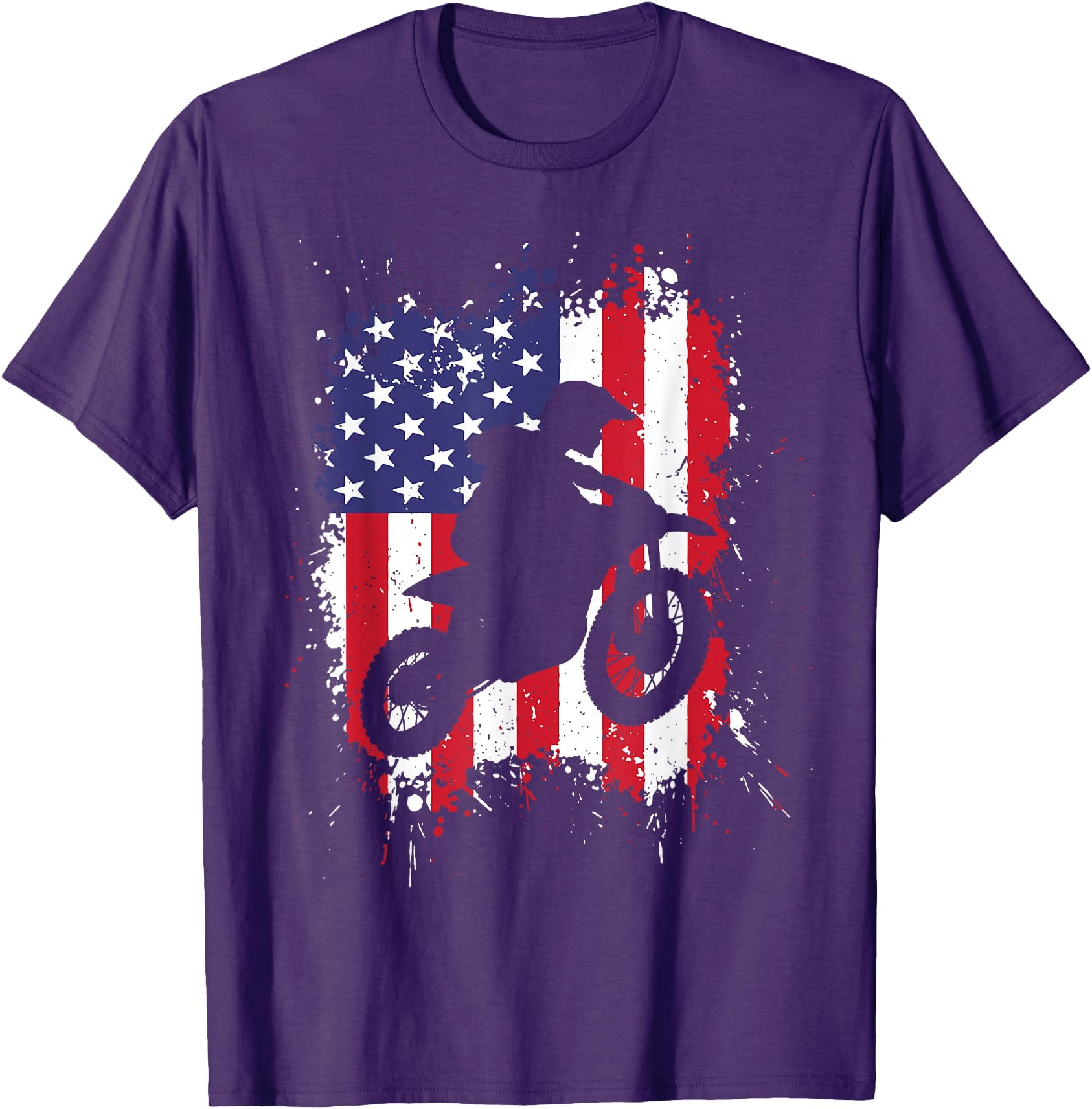 Best Dirt Bike Dirtbike Racing US Flag Biker Softstyle Unisex T-Shirt ...