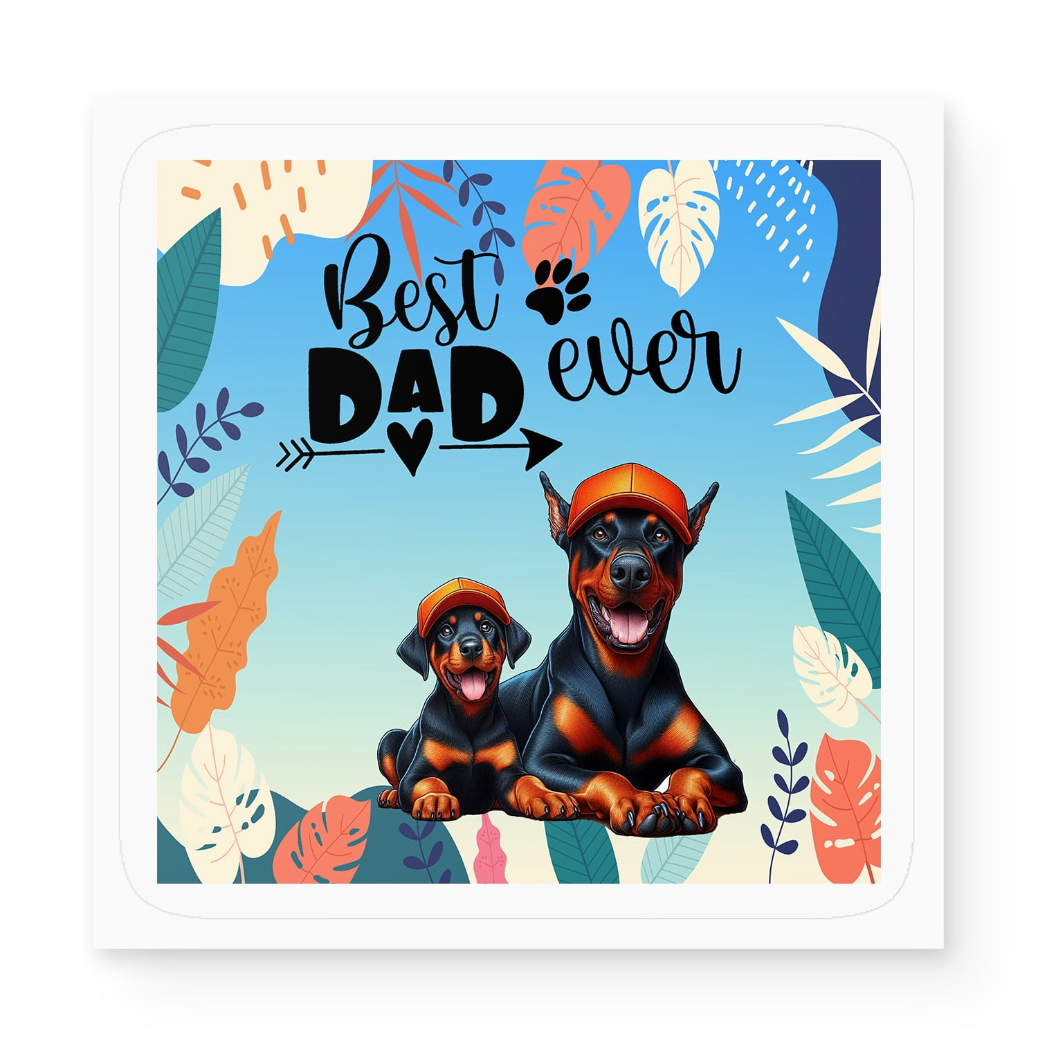 Best Doberman Pinscher Dad Ever Happy Father's Day Vinyl Sticker ...
