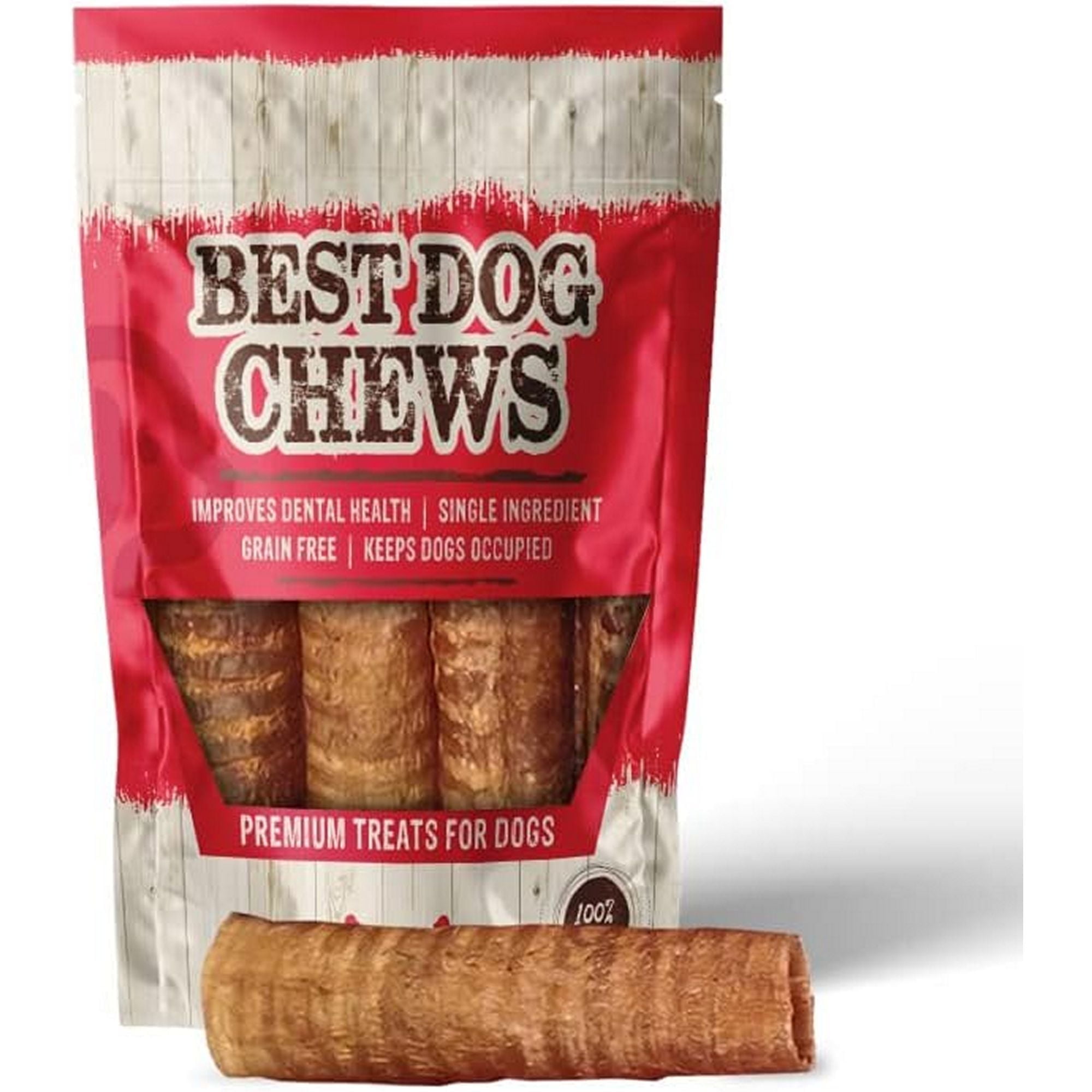 Premium 6'' Beef Trachea Dog Chews (12 Count, 8-20g)- No Rawhide- Joint ...