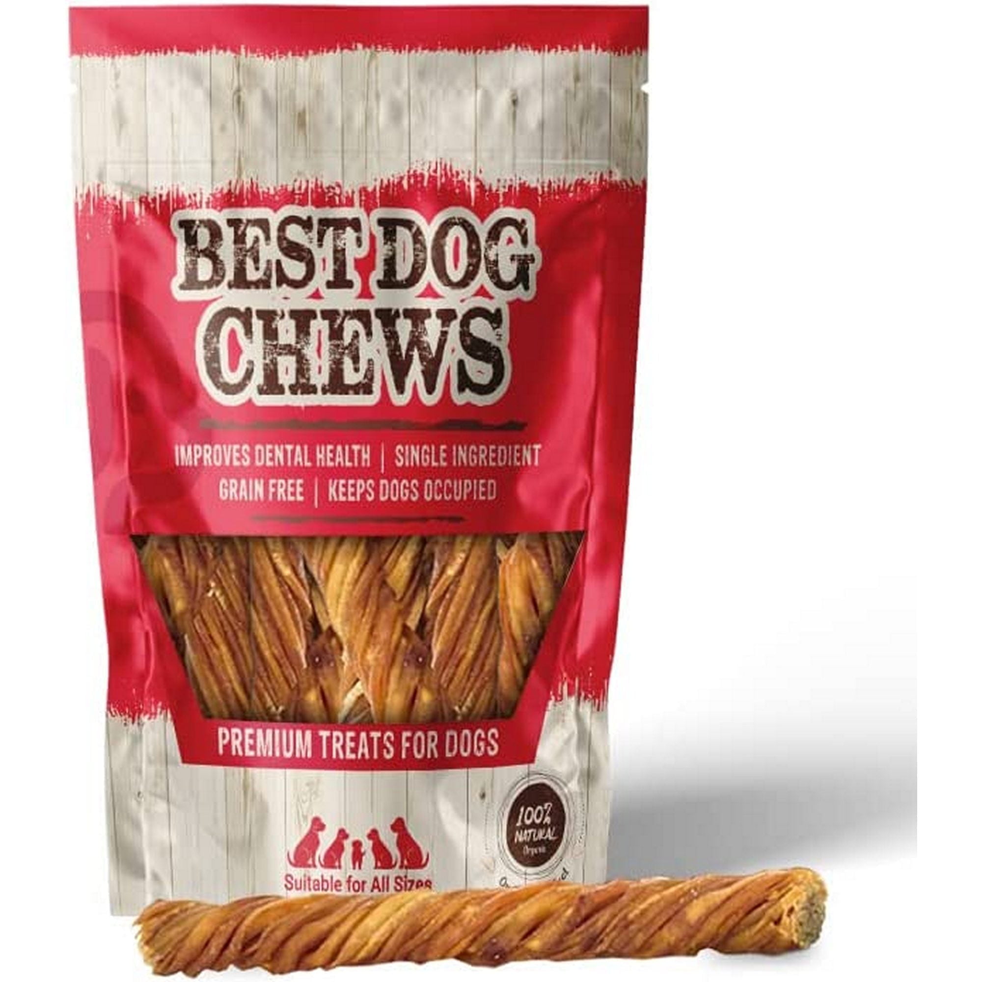 Premium Tripe Twists Dog Chews - 10 inch, 6 Count - 100% Natural ...