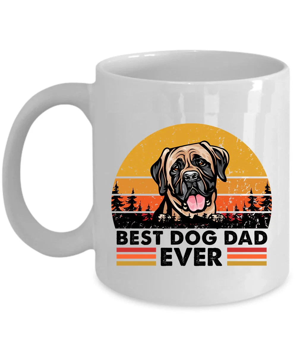 Best Dog Dad Ever Coffee Mug Funny English Mastiff Dogs Puppy Cup Gift ...