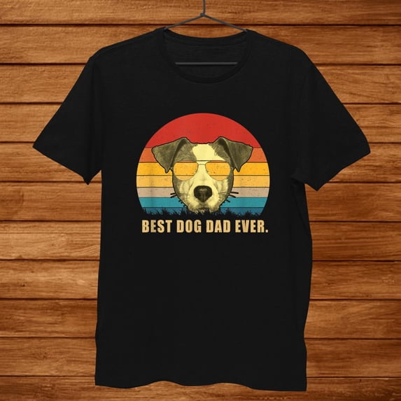 Best Dog Dad Ever Retro Sunset Jack Russell Terrier Unisex T-Shirt, S ...