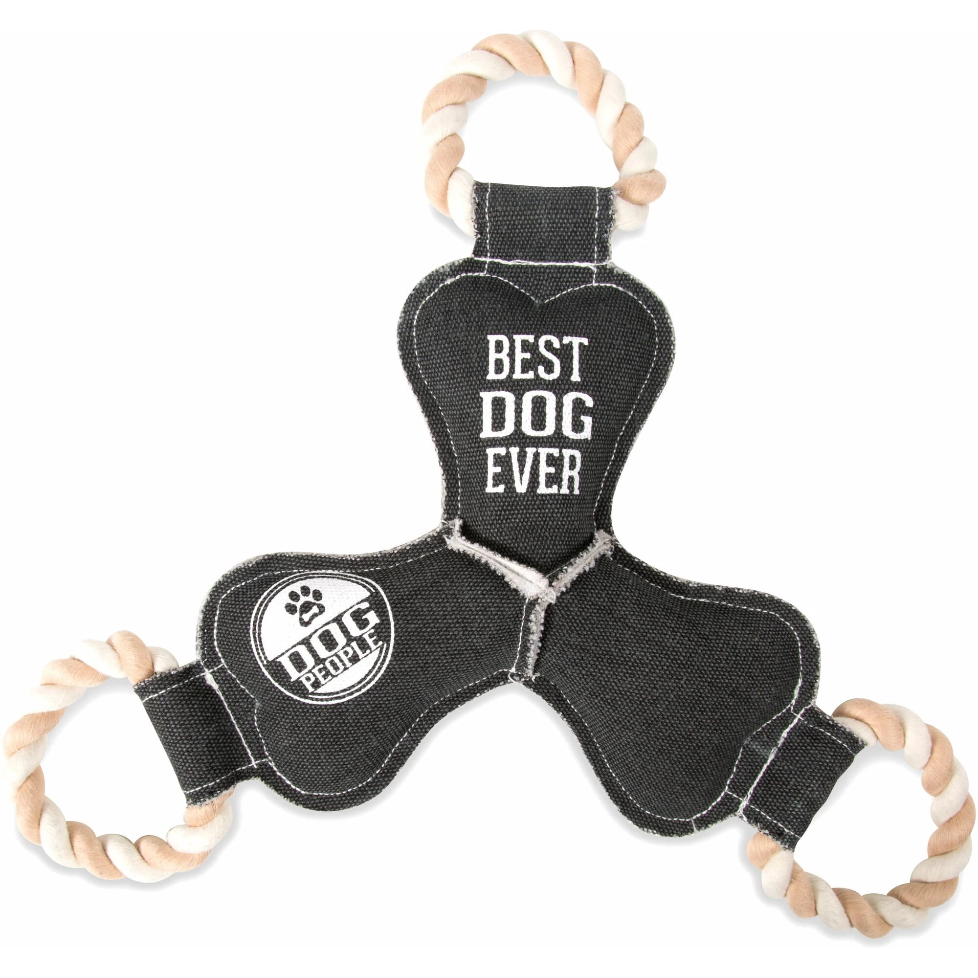Best Dog Ever - 12" Canvas Dog Toy on Rope - Walmart.com