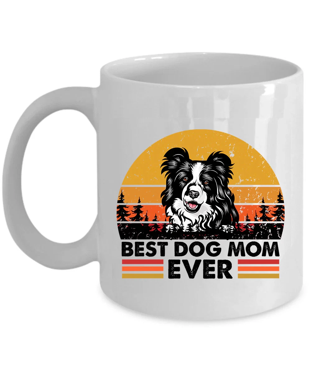 Best Dog Mom Ever Coffee Mug Funny Border Collie Dogs Cup Gift Puppy ...