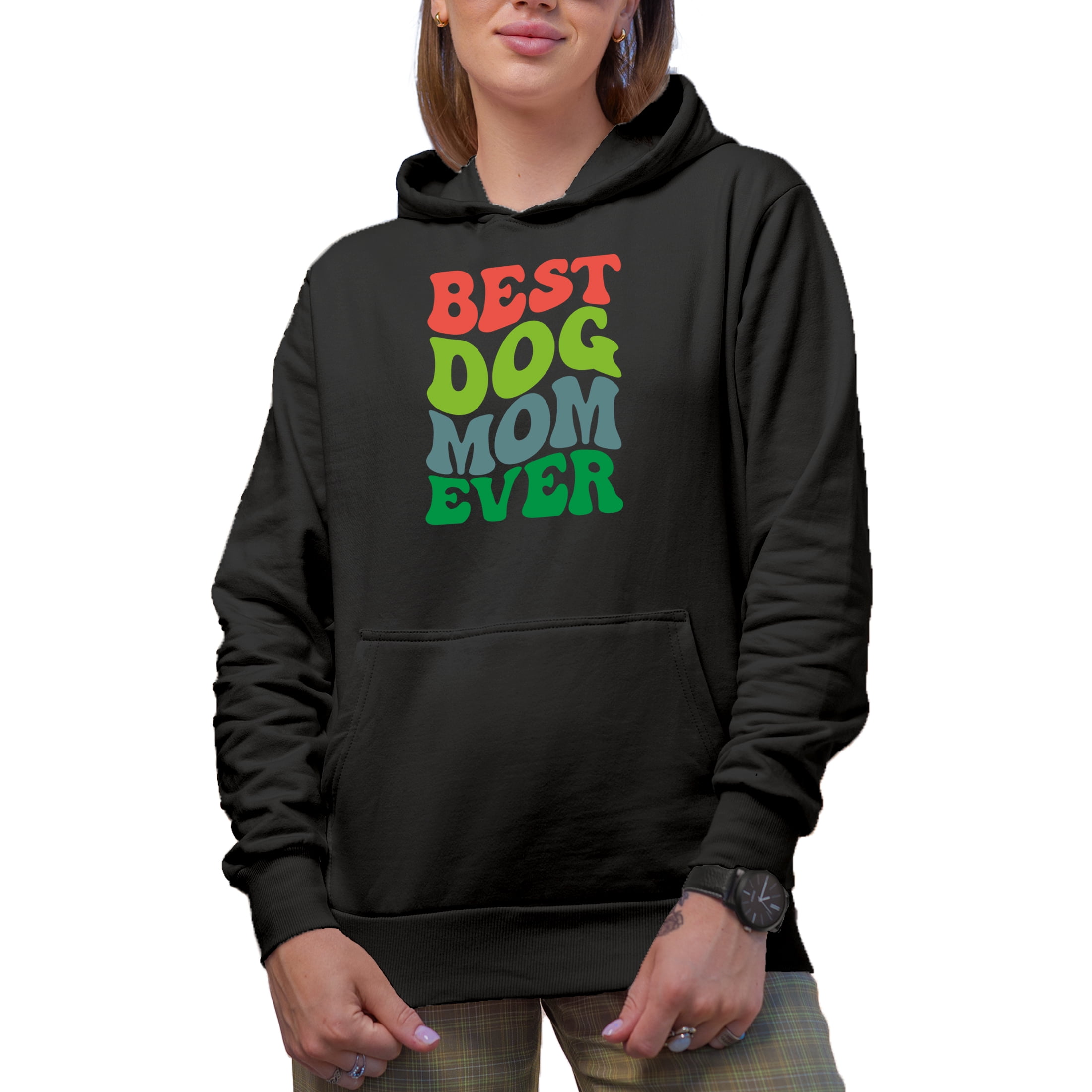 Best Dog Mom Ever, Mothers of Dogs Themed, Groovy Retro Wavy Text Merch ...