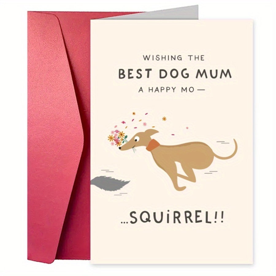Best Dog Mum Greeting Card - Happy Mother’s Day Card with Playful Dog ...