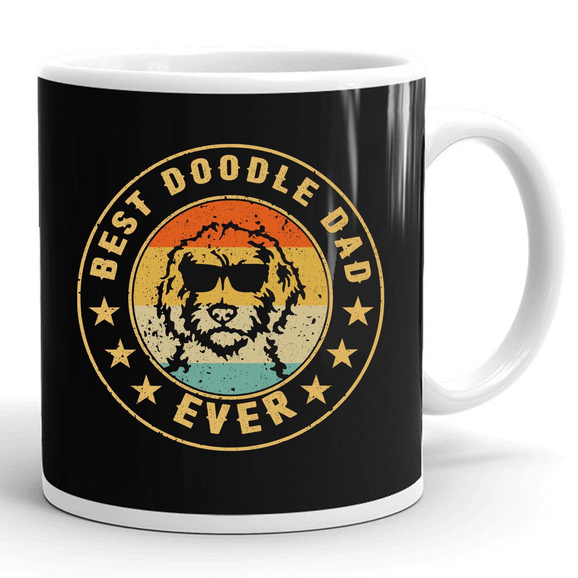 Best Doodle Dad Ever Vintage Retro Goldendoodle Gift Ceramic Mug 11oz ...