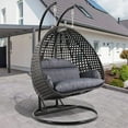 Best Double Seat Wicker Hanging Chair for Adults and Children with 15cm ...