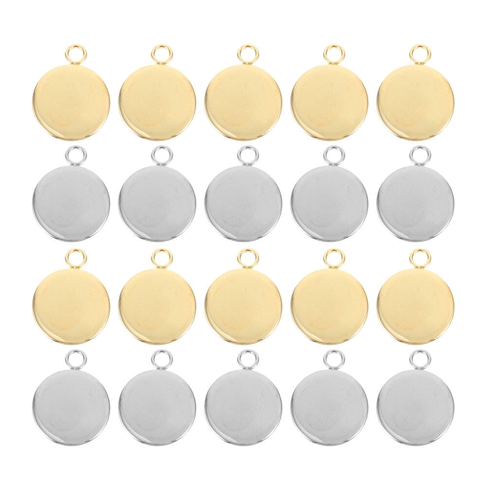 Brandonz 50Pcs Round Blank Bezels Gems Decoration Trays Practical ...