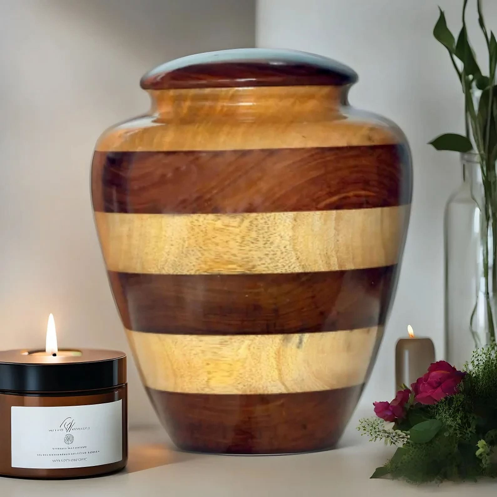 Best Elegant Wooden Urns for Human Ashes Adult Sized Boxes Premium ...