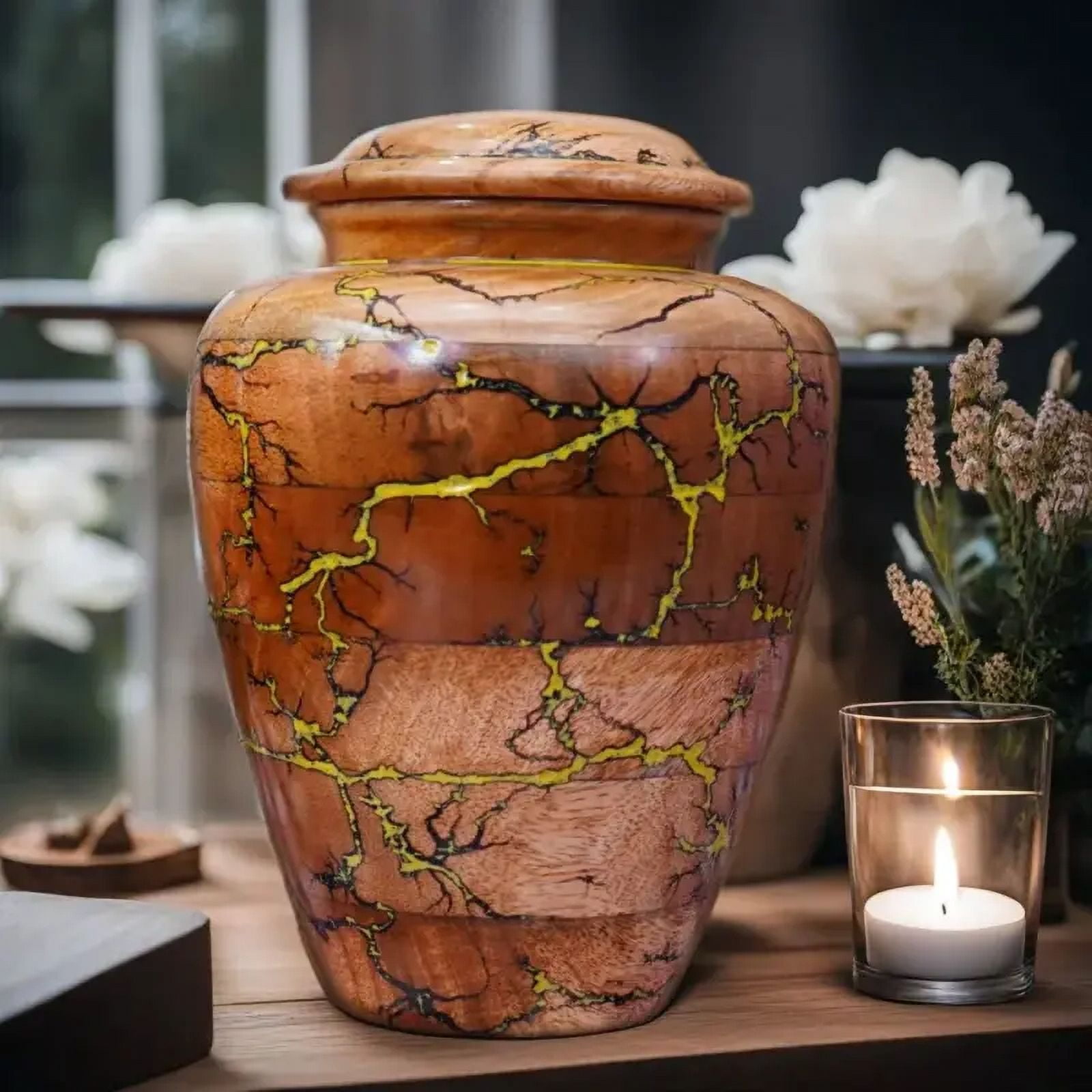 Best Elegant Wooden Urns for Human Ashes Adult Sized Boxes Premium ...