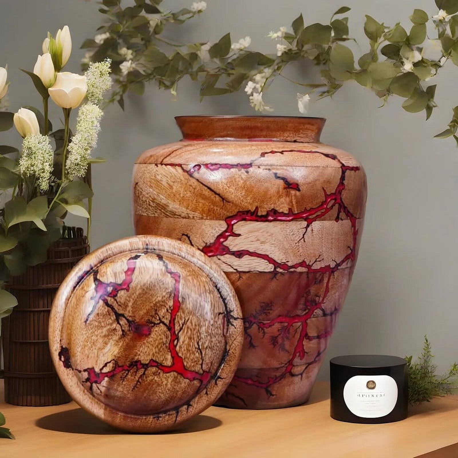 Best Elegant Wooden Urns for Human Ashes Adult Sized Boxes Premium ...