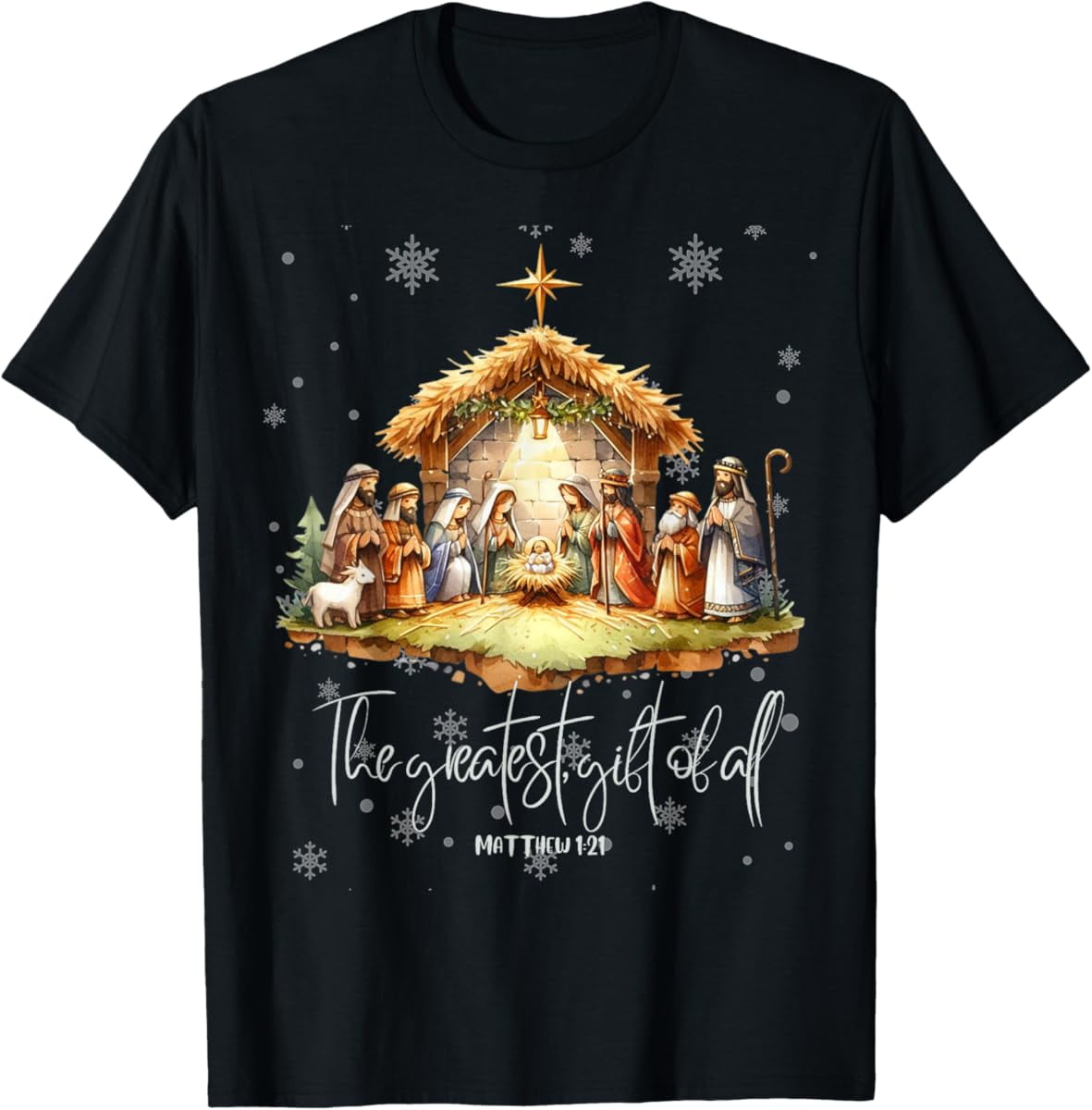 Best Ever Cool Jesus Nativity Scene Christian T-Shirt - Walmart.com