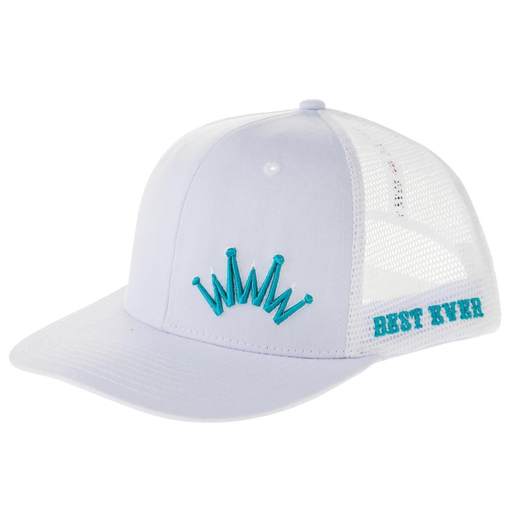 Best Ever Pads Best Ever White Meshback withTurquoise Embroidered Logo ...