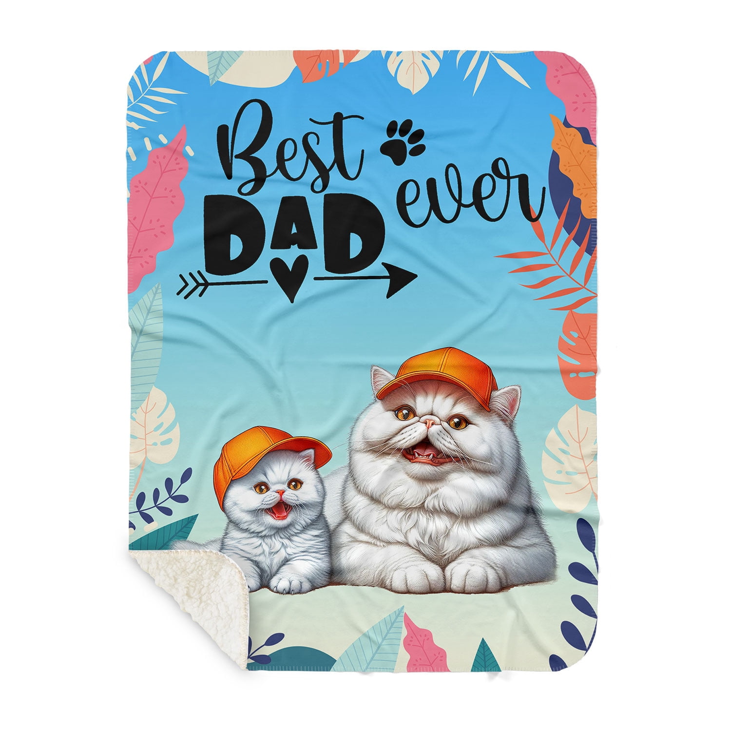 Best Exotic Shorthair Dad Ever Happy Father's Day Cozy Sherpa Blanket ...