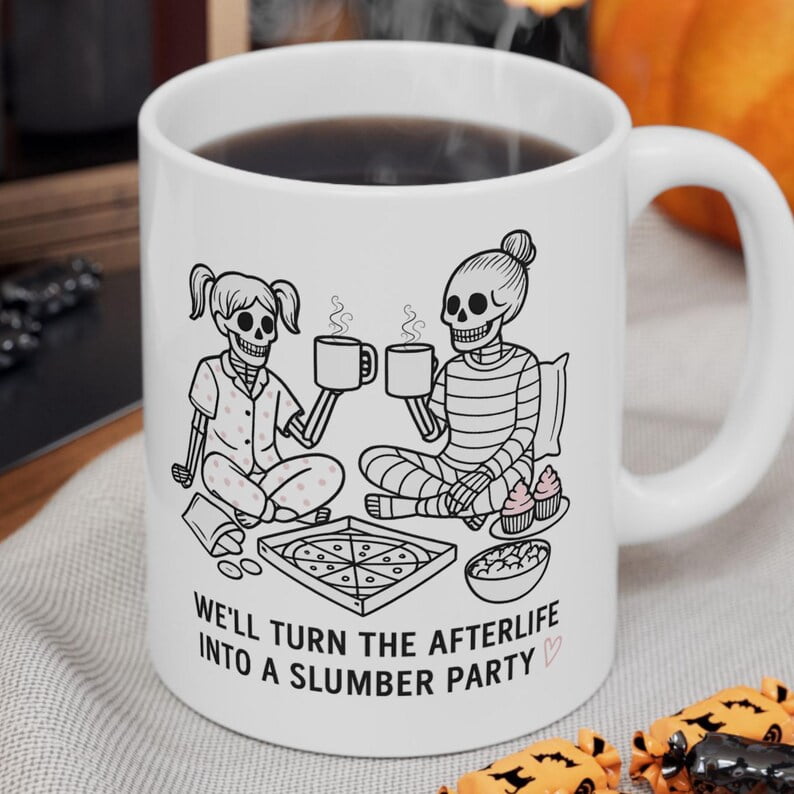 Best F11RIENDS Skeleton Mug, Funny Coffee Cup for Besties, Cute Spooky ...